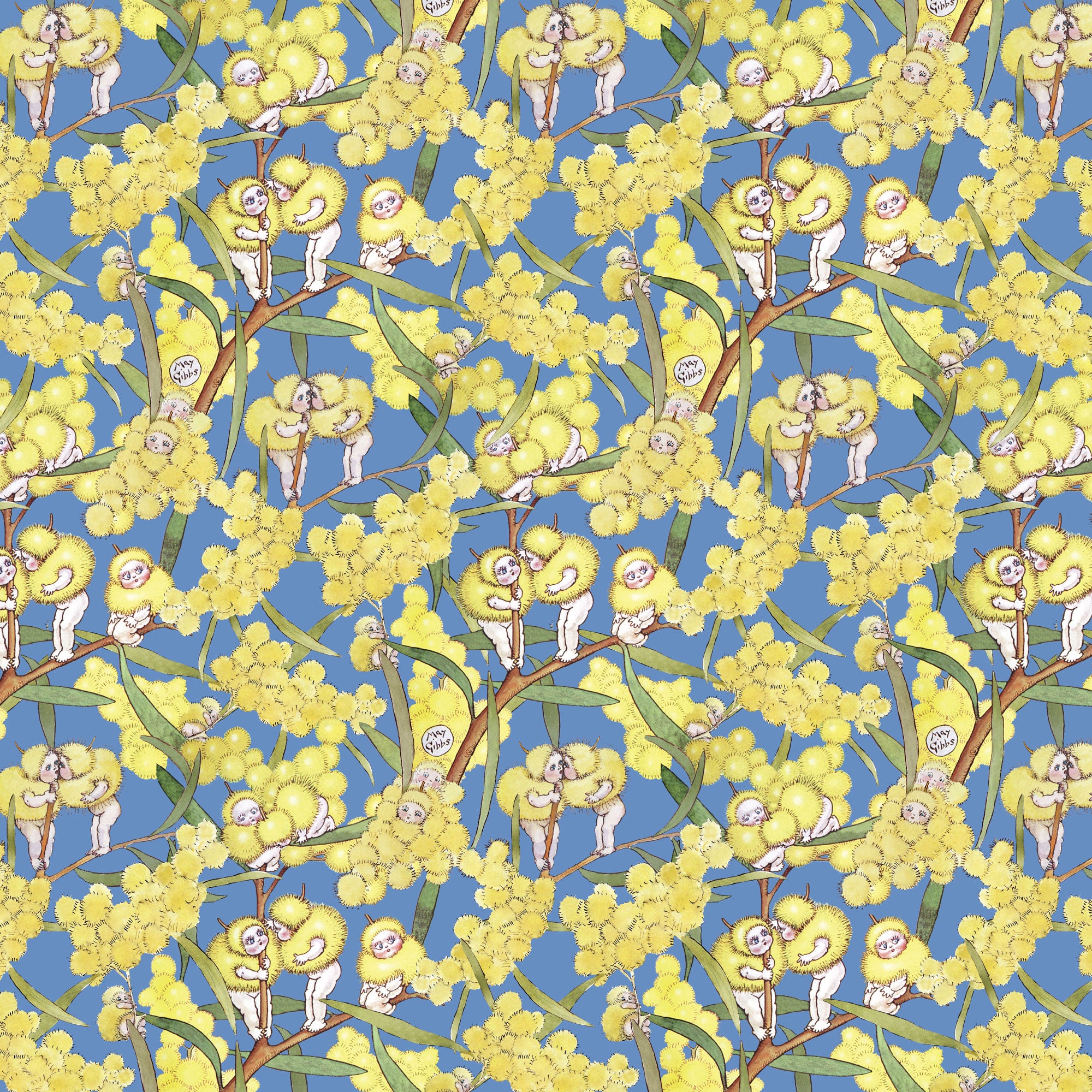 May Gibbs Collection - Blossom Babies Blue - MG1003 Devonstone Collect ...